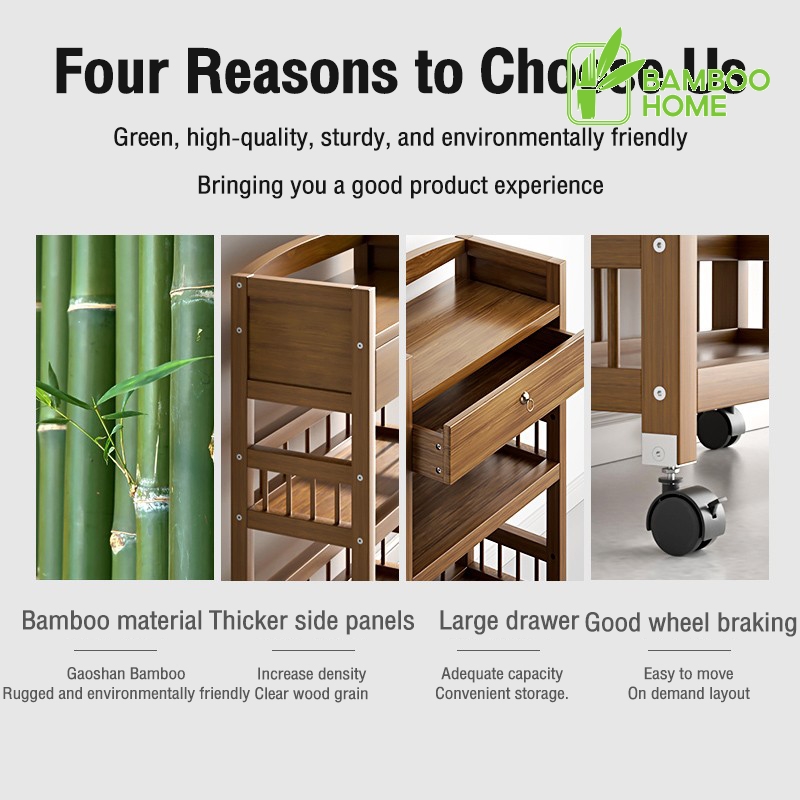 Moving Rack Portable Storage Rack Food Cart Rolling Cart Shelf With ...