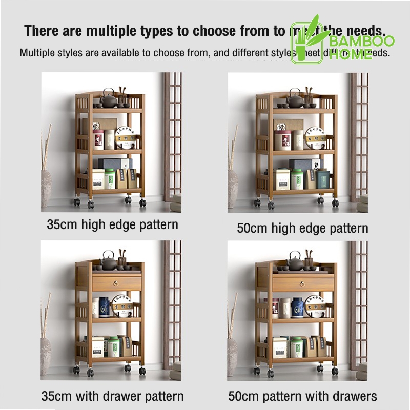 Moving Rack Portable Storage Rack Food Cart Rolling Cart Shelf With ...