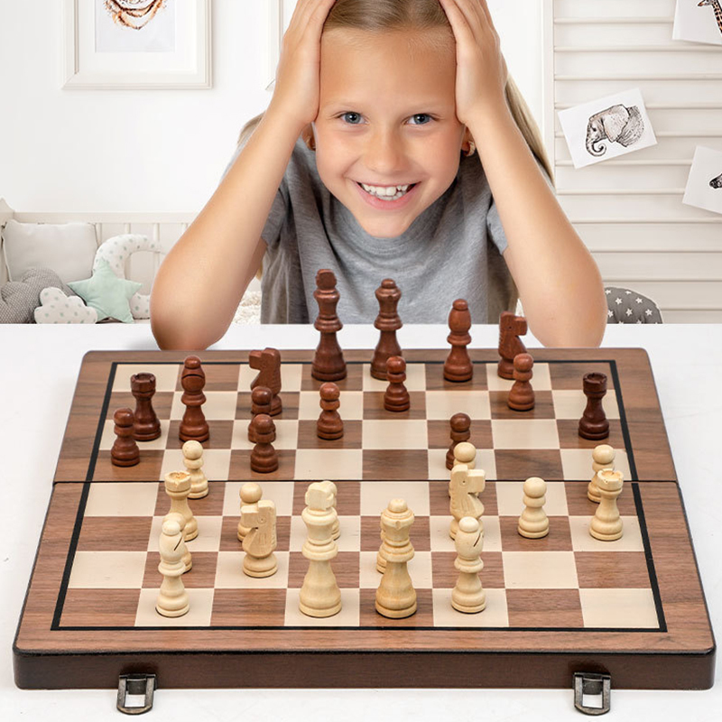 【Local Ship in 24h】3-IN-1 Wooden Chess Set International Chess Game ...