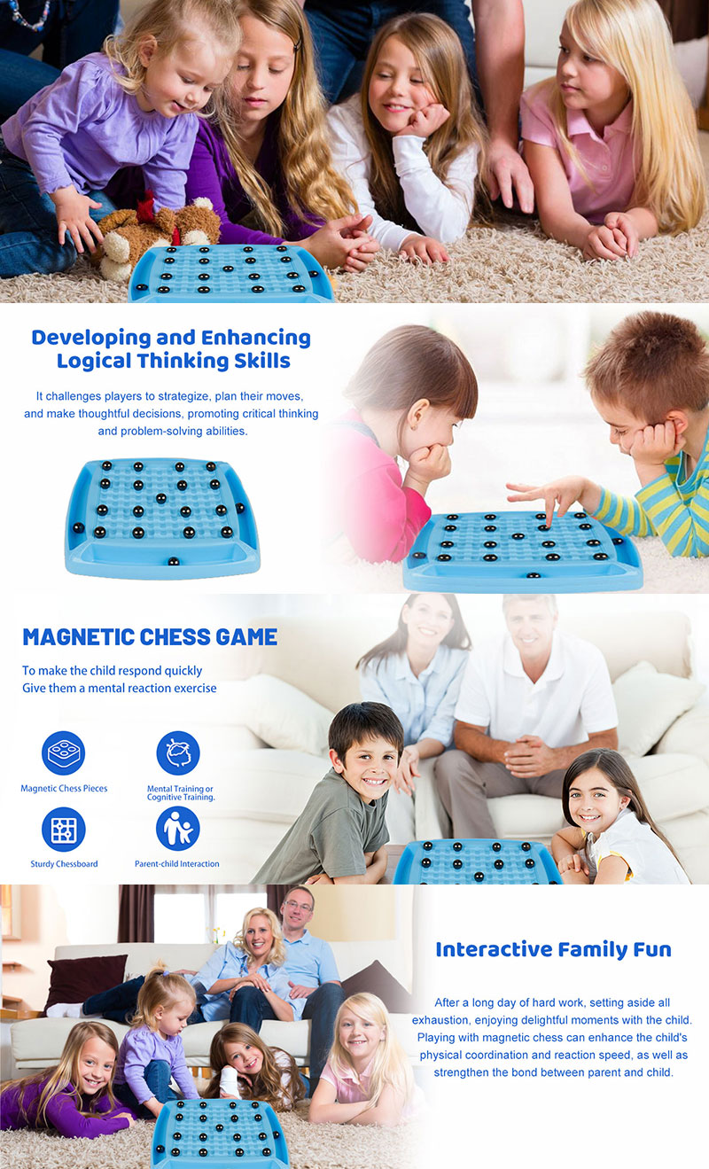 GEESO Magnetic Chess Magnet Toy Magnetic Board Games For Kids Parent Child Interactive Table ...