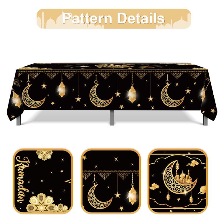 140×180CM Ramadan Decoration Tablecloth EID Mubarak Decor For Home ...