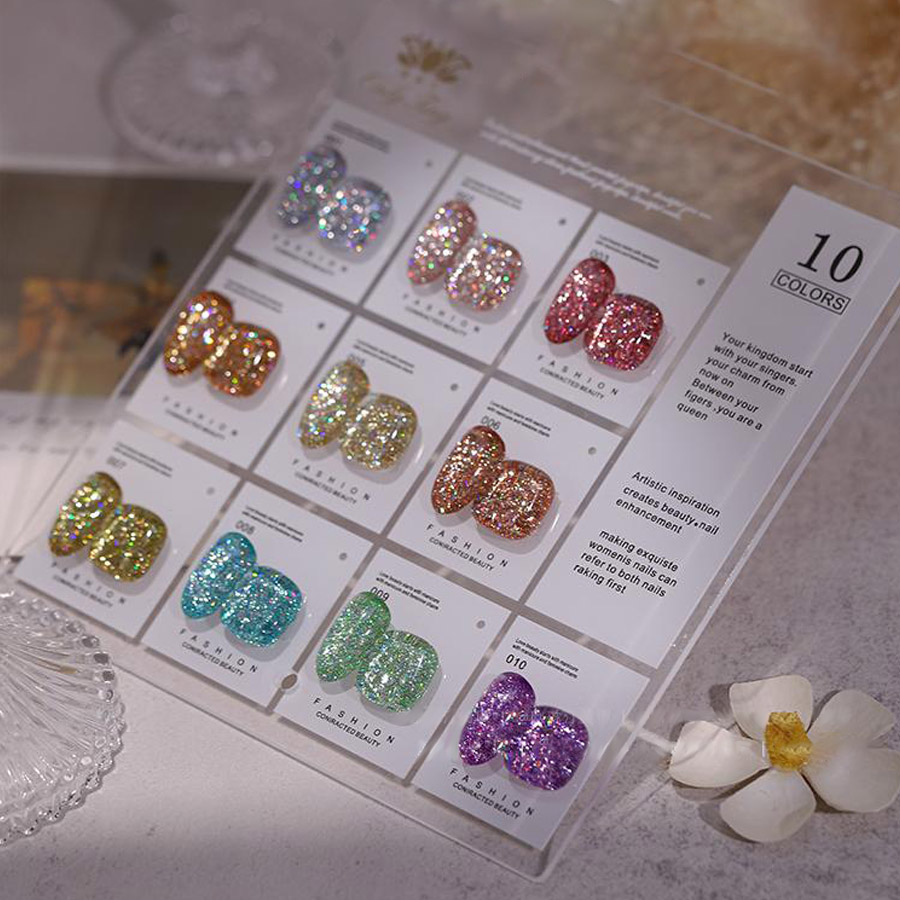 XEIJAYI 15ML Gorgeous Glitter Gel Nail Polish Set: Diamond Collection ...