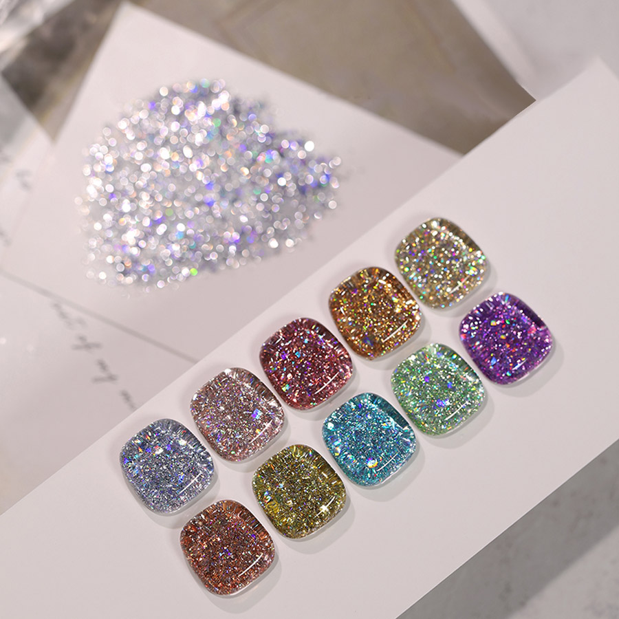 XEIJAYI 15ML Gorgeous Glitter Gel Nail Polish Set: Diamond Collection ...