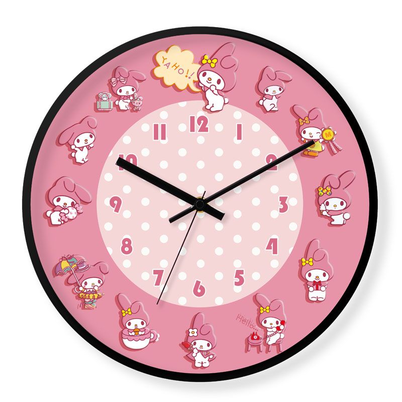 20cm Sanrio My melody Wall Clock Princess Cute Cartoon Silent Time Home ...
