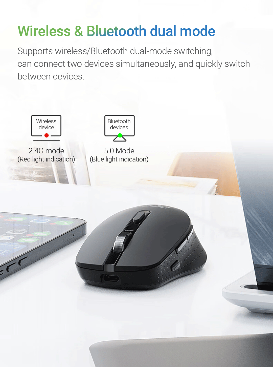 Acer wireless mouse M155 wireless Bluetooth dual-mode mouse type-c ...
