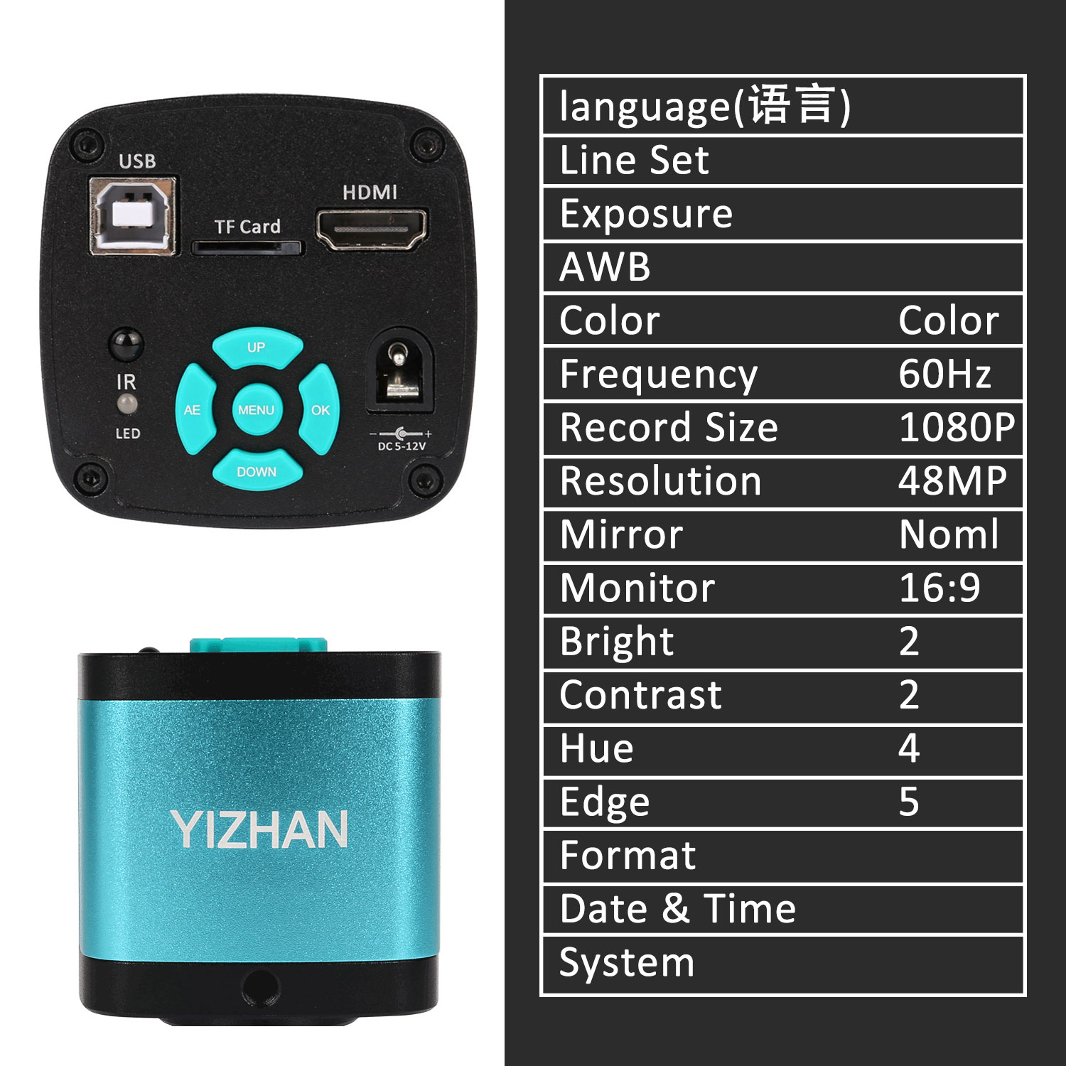 YIZHAN 2160P Digital Microscope Camera HDMI USB Software Operation 150x ...