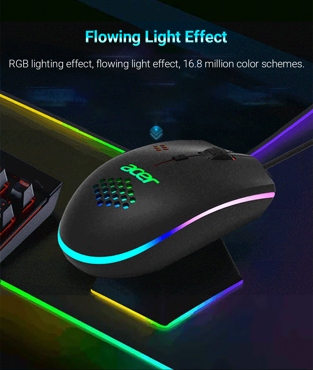 Acer Wired Mouse Y910, With RGB Streamer, 1600DPI Adjustable, Game E ...