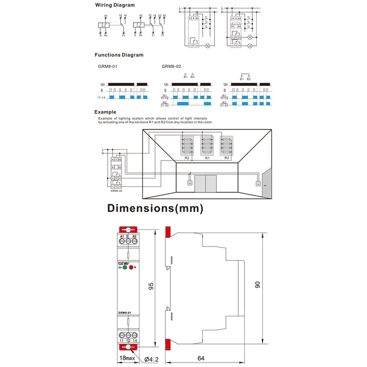 GEYA GRM8 Din Rail Electronic Latching Relay Memory Relay Impulse Relay ...