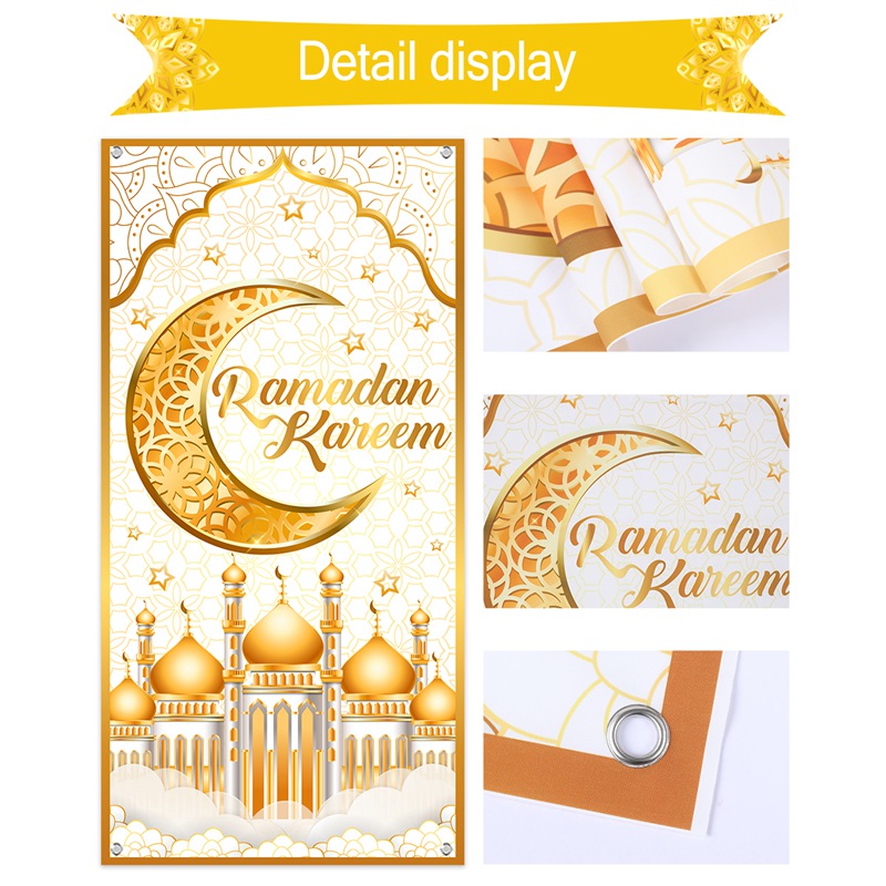 0.6*1.2M Hari Raya Hanging Flag Muticolor Eid Mubarak Hnaging Flag ...