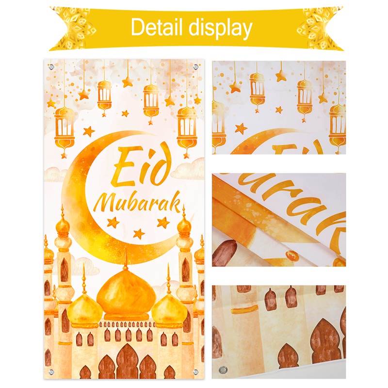 0.6*1.2M Raya Decoration Hari Raya Hanging Flag Muticolor Eid Mubarak ...