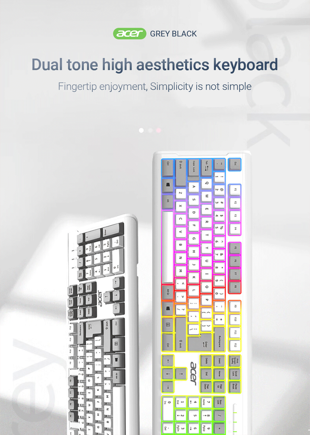 Acer Wired Keyboard OKB0A0 With Backlight, 104 Keys Layout, USB ...