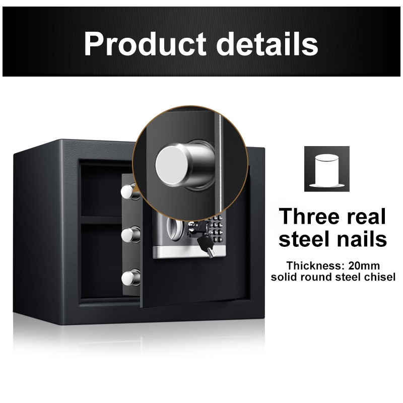 EXPOSE Anti-Theft Home Security Cash Box With Lock (31 x 20 x 20cm ...