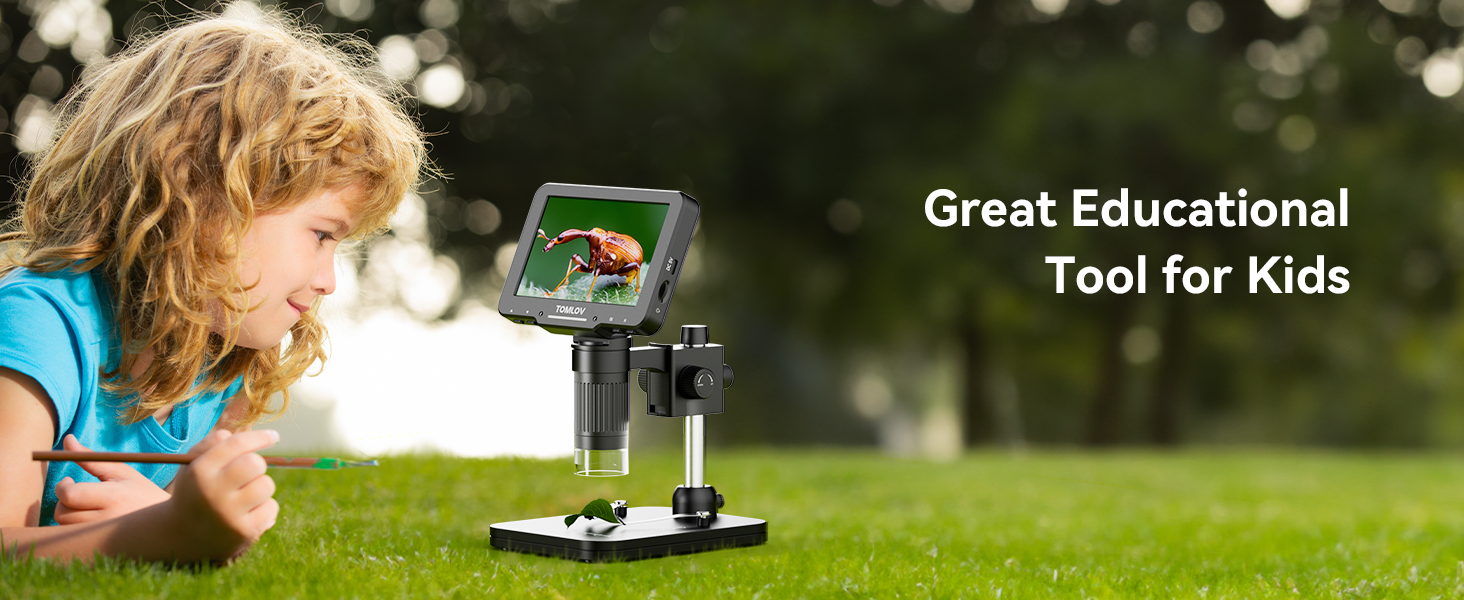 TOMLOV DM5 Coin Microscope 1000X, 5’’ LCD Digital Microscope with LED ...