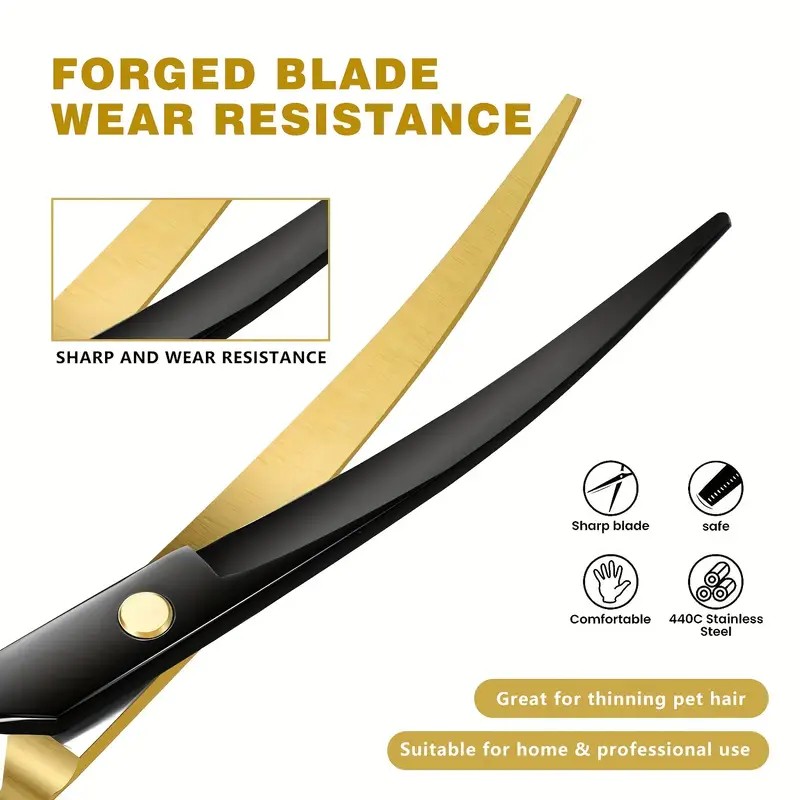 Wingsbro Curved dog grooming scissors , Pet Curved Shear for Dogs and ...