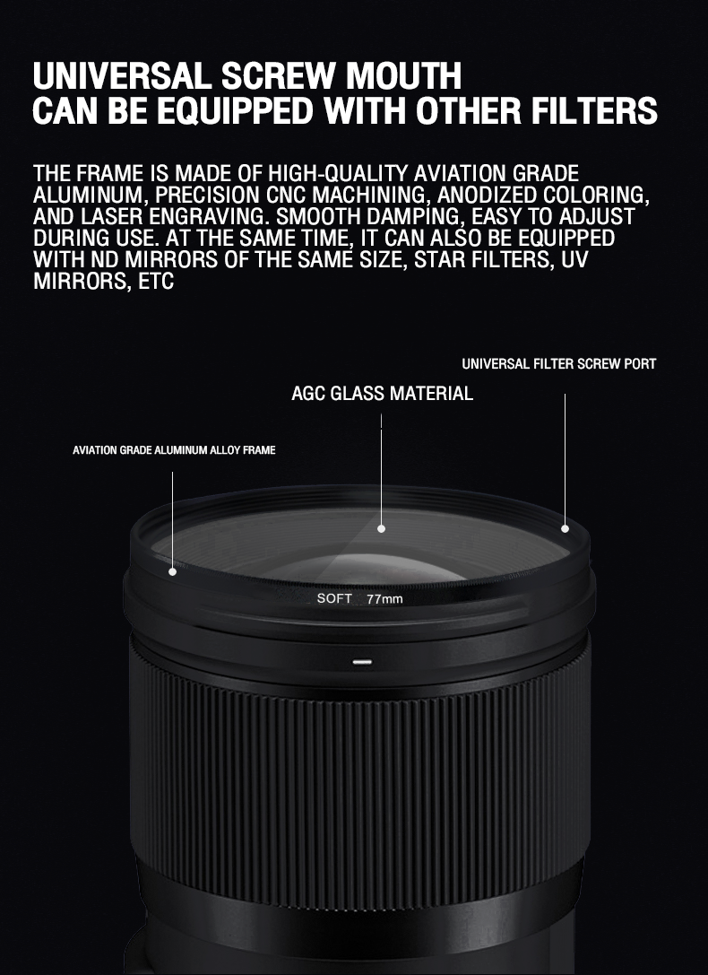 ZOMEI Soft Filter Lens Suitable for DSLR Cameras Soften Highlights and ...