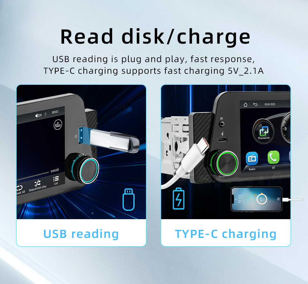 (15 OFF)ESSGOO 5" Single 1 Din universal Car Stereo Radio MP5 Bluetooth Player Wireless link ...