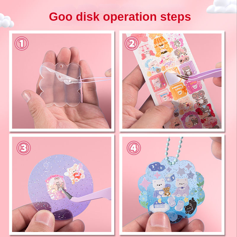 DIY Cream glue Guka Set Cute Three-layer storage box Sticker Stationery ...