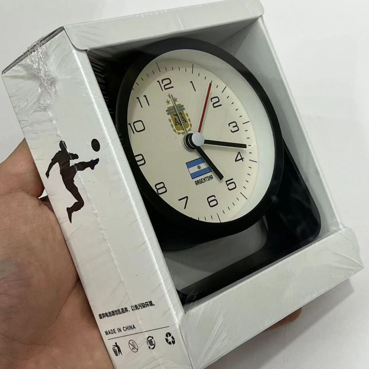 Fan Rotating Silent Small Alarm Clock Argentina Barcelona Real Madrid ...