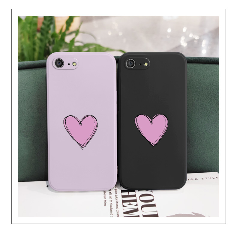 Phone Case For IPhone SE2 8 7 6 6S Plus SE 2020 A Heart Liquid Silicone ...