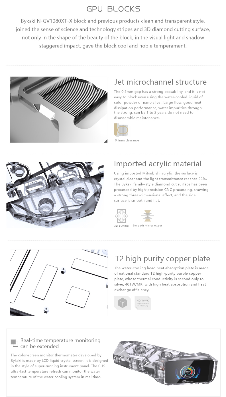 BYKSKI full coverage Water Block use for GIGABYTE GTX1080 Xtreme GAMING ...