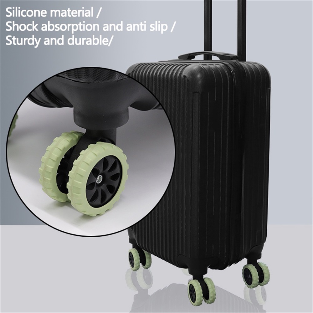 Thickened 8PCS Luggage Wheel Protector Suitcase Wheels Ring Rubber Ring ...