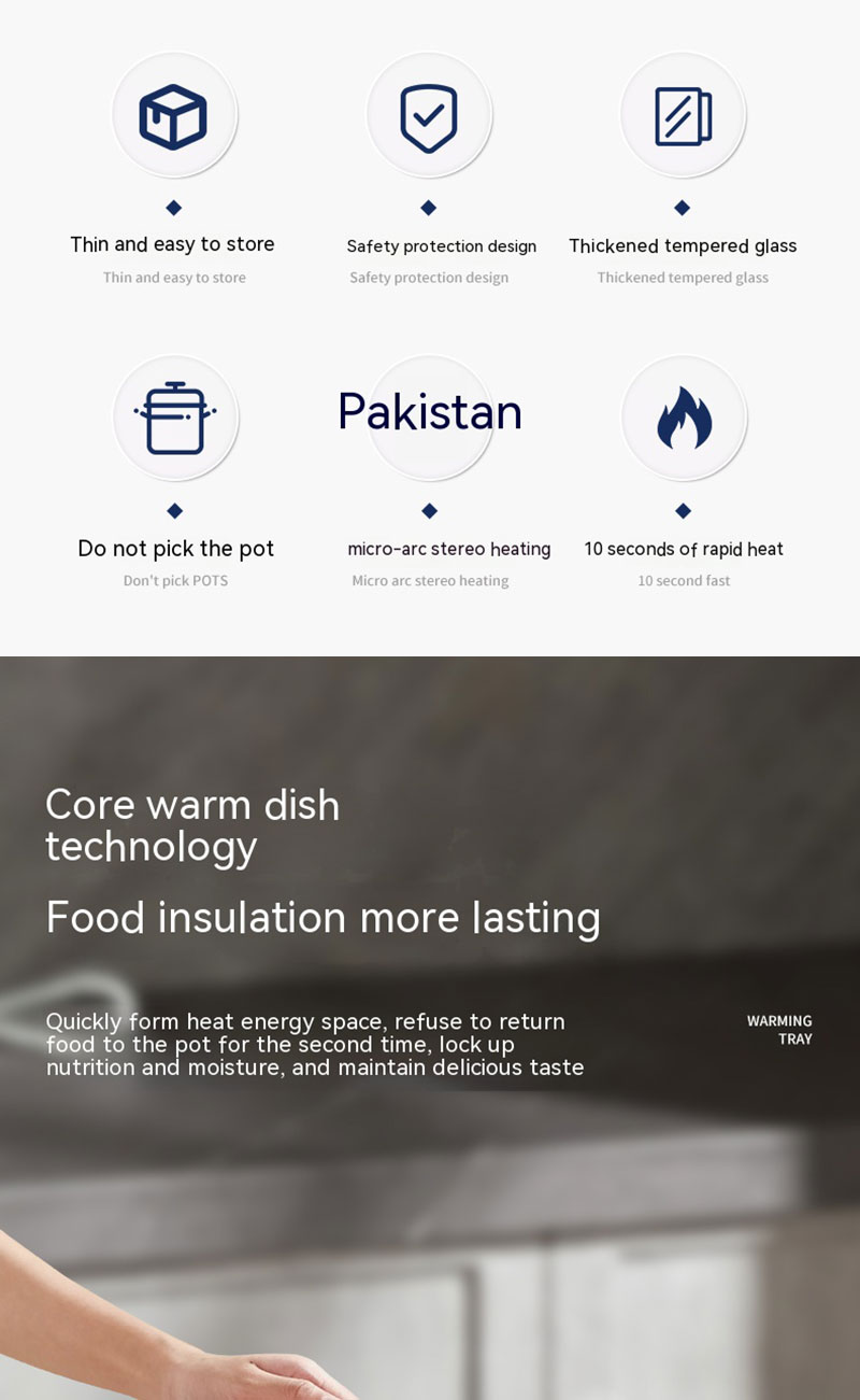 GEESO 10 Seconds Quickly Heating Food Warming Board Multifunctional ...