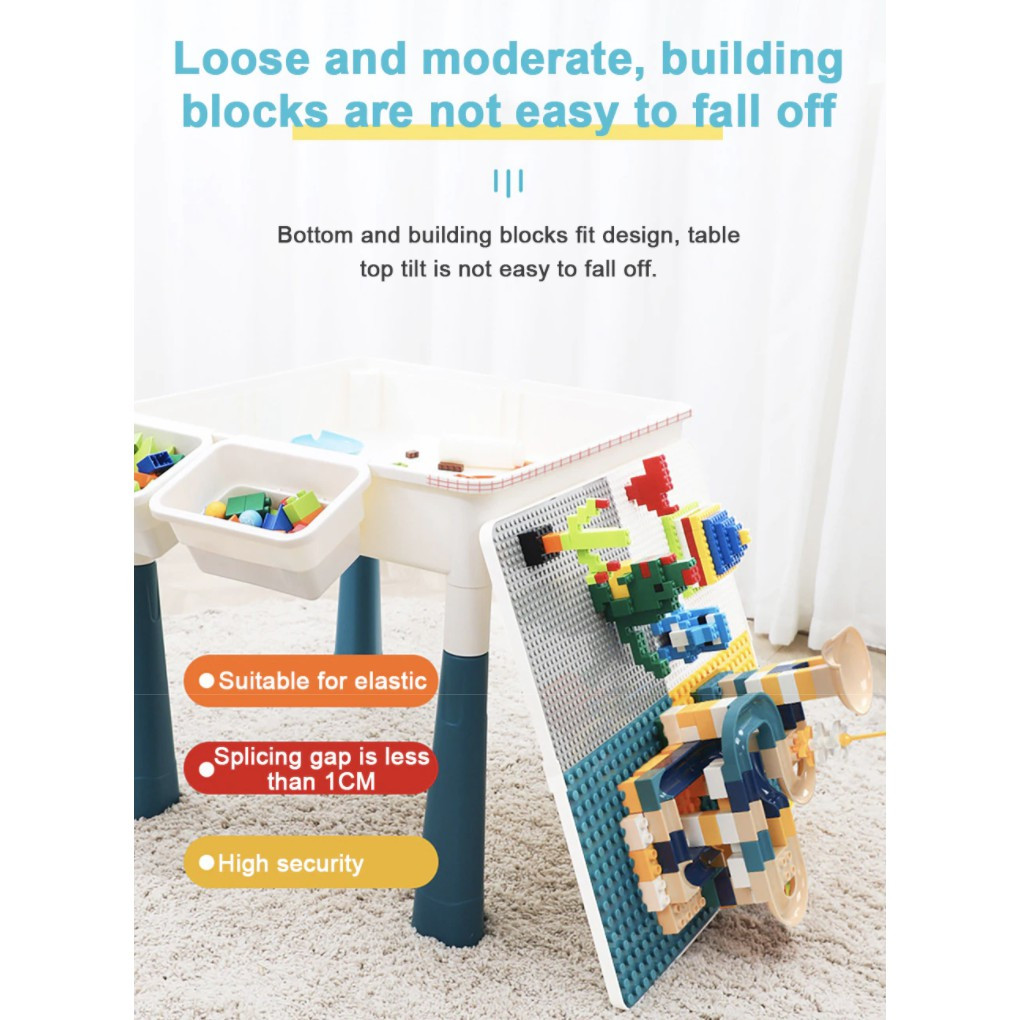 Multi Function Children Building Blocks Table | Learning Playing Study ...