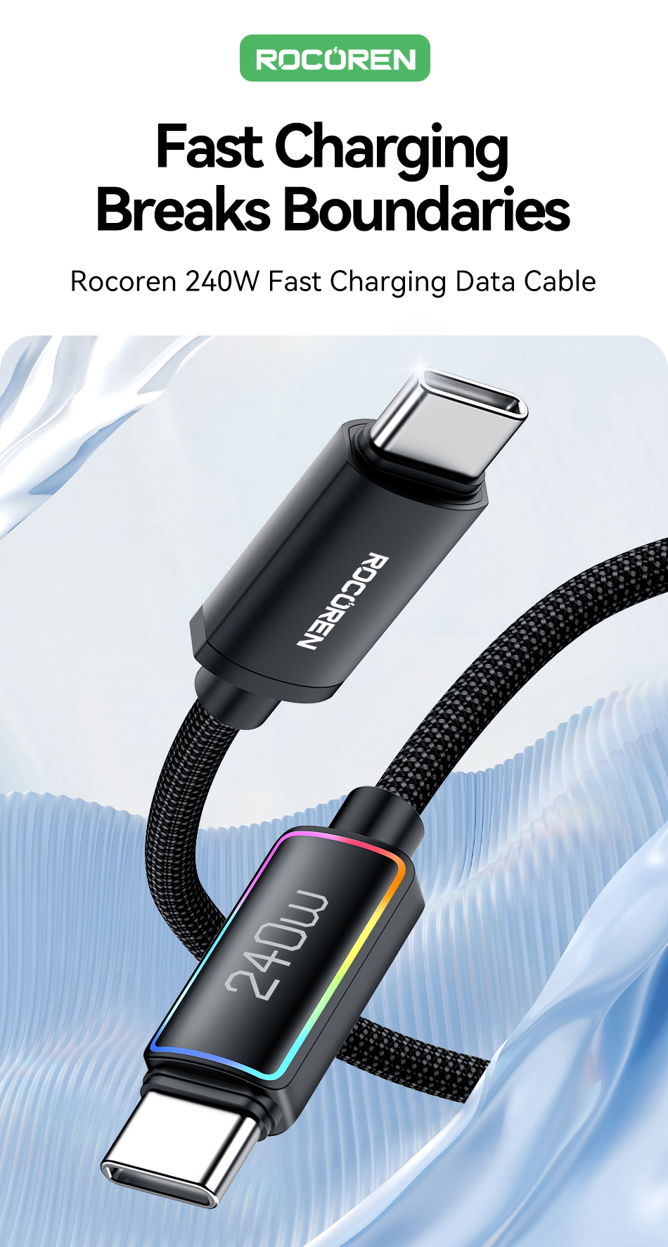 Rocoren 60/100/240W USB-C To Type-C Camouflage PD3.1 Fast Charging ...
