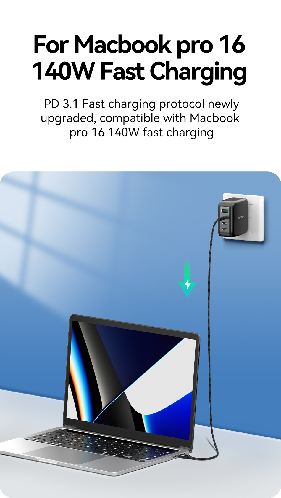 Rocoren 60/100/240W USB-C To Type-C Camouflage PD3.1 Fast Charging ...