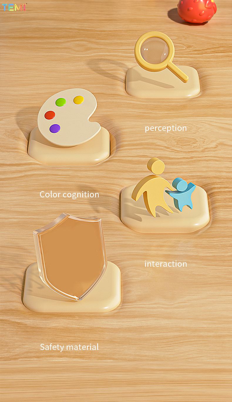 TEMI Baby Sensory Rainbow Cecil Toys Shape Sorting Baby Montessori ...