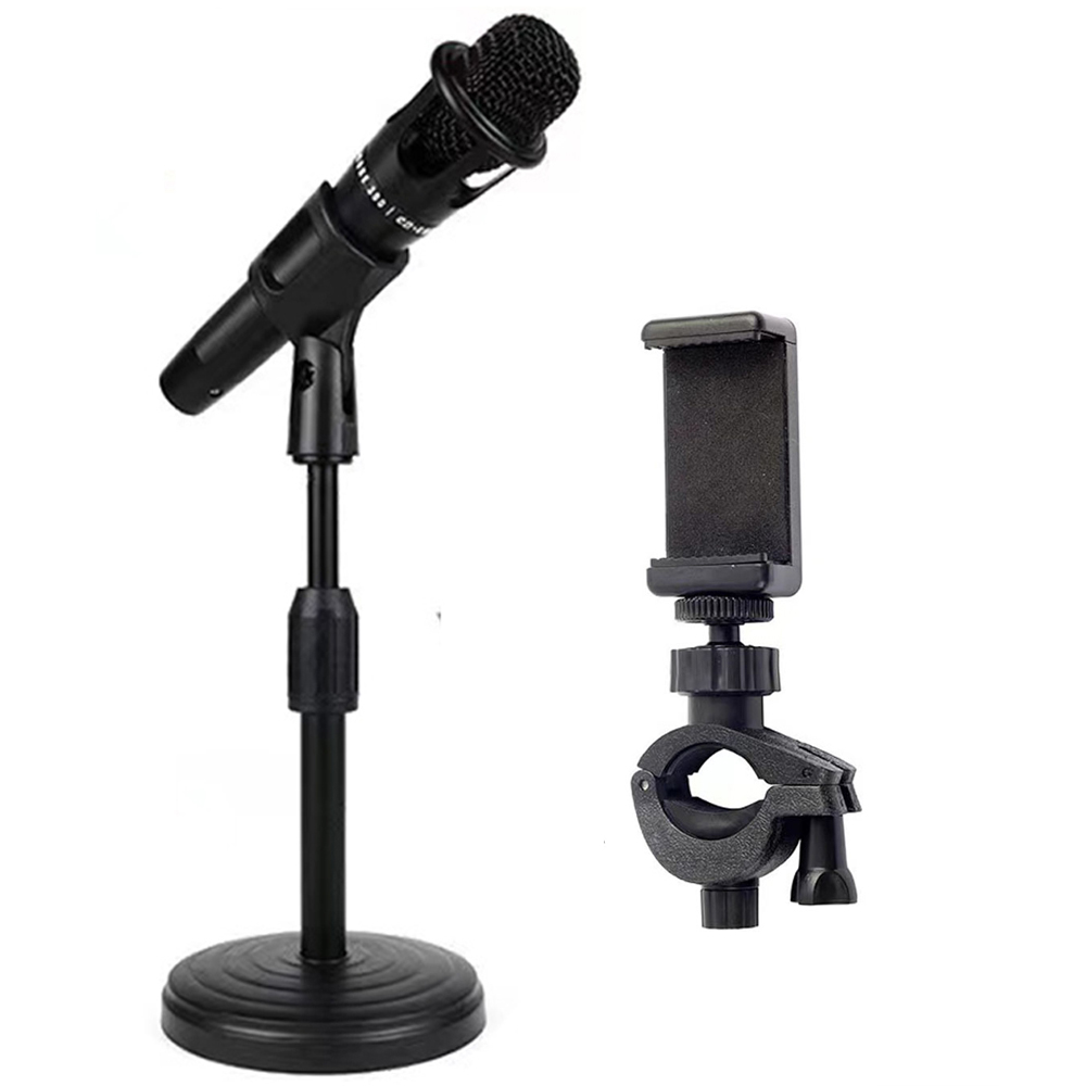 Multifunctional desktop microphone stand with a cell phone bit anchor ...