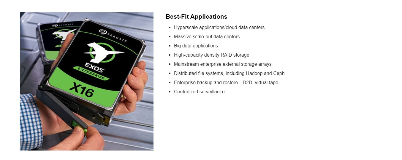 SEAGATE EXOS X16 14TB ST14000NM001G 3.5 HDD 7200rpm 256MB SATA 6Gb/s ...