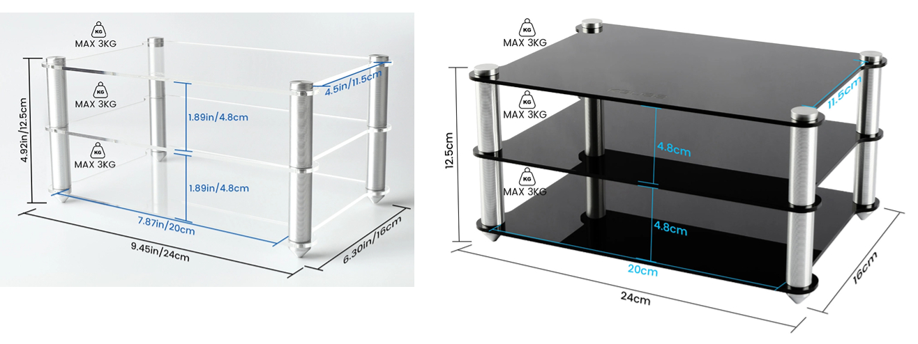 KGUSS acrylic frame HIFI amplifier amp decoder frame rack transparent ...