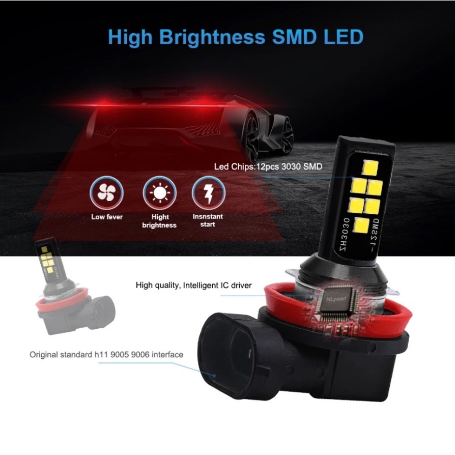 PERODUA Ativa FOG LAMP LED BULB Ice blue White Yellow Lampu Spotlight ...