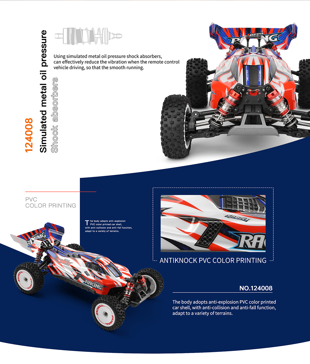WLtoys 124017 75KM/H 124010 55KM/H 124008 60KM/H 2.4G RC Car Brushless ...