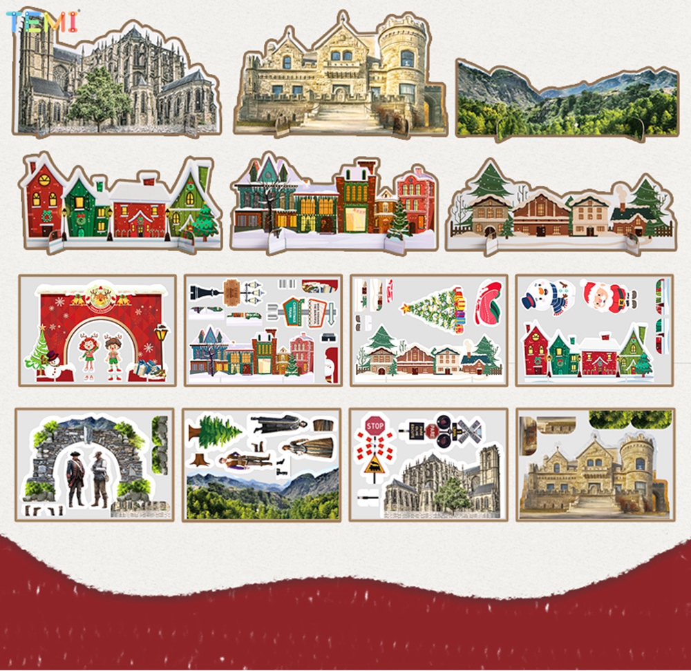 TEMI Train Toy Set Railway Track Steam Locomotive Engine Die-casting ...