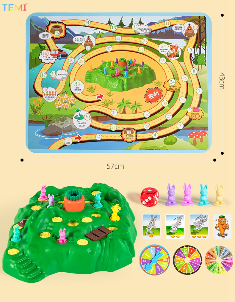 ⭐Shipping from Malaysia⭐ TEMI Funny Bunny Trap Board Games Puzzle ...