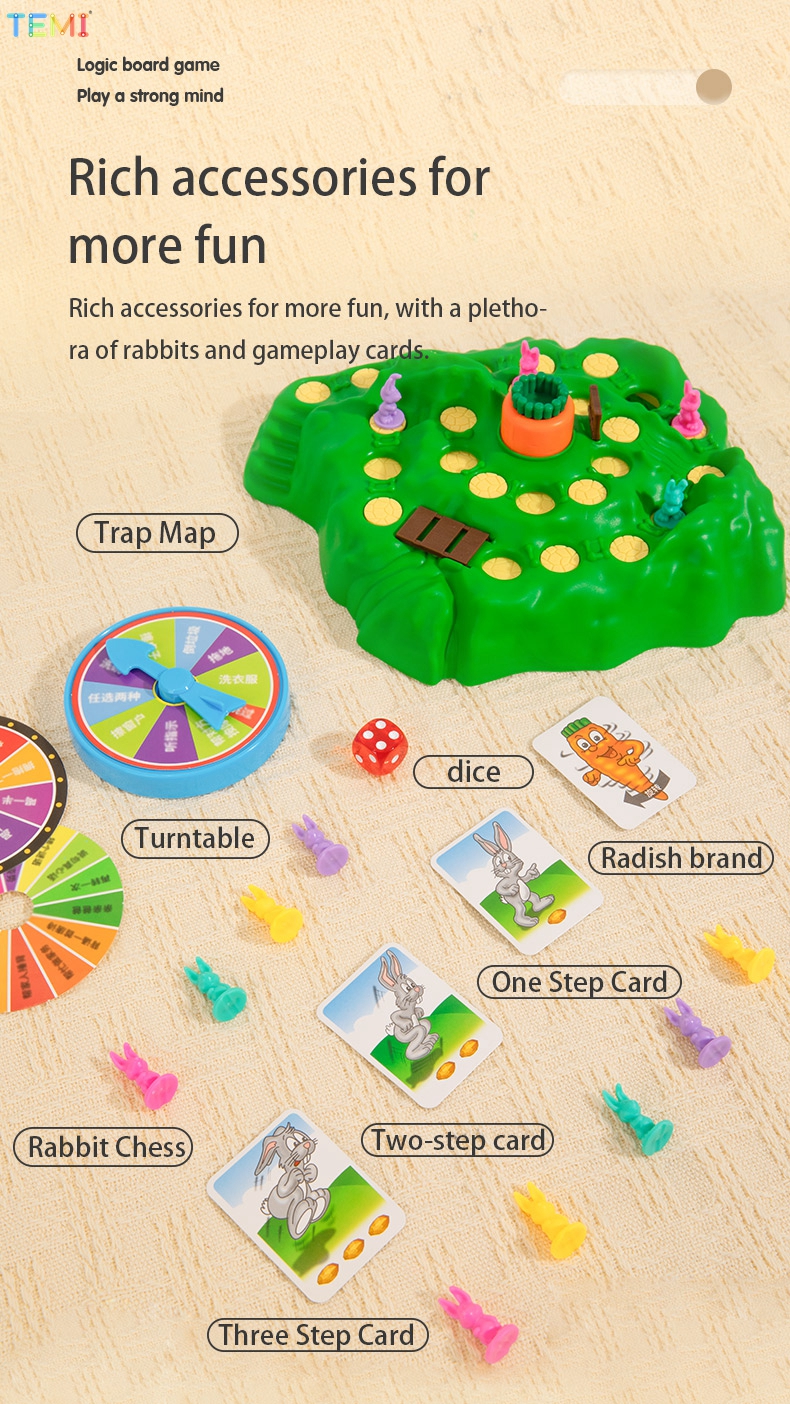⭐Shipping from Malaysia⭐ TEMI Funny Bunny Trap Board Games Puzzle ...