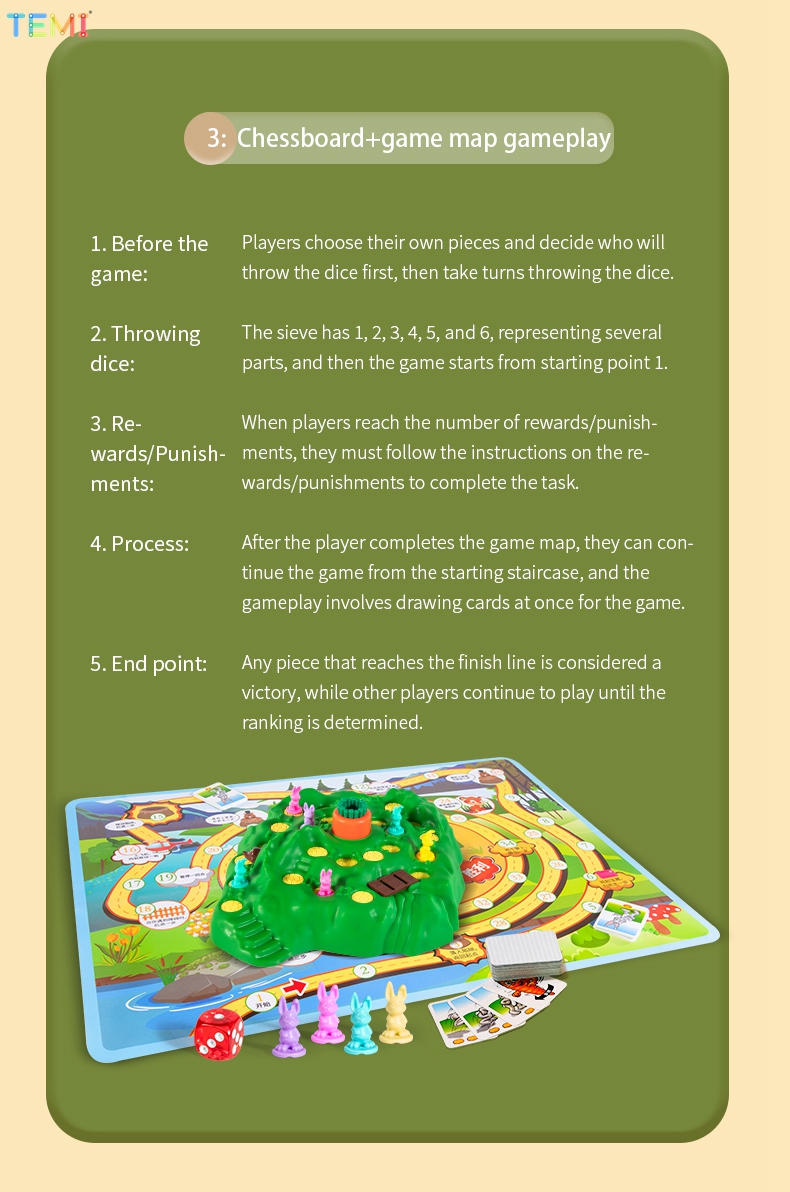 ⭐Shipping from Malaysia⭐ TEMI Funny Bunny Trap Board Games Puzzle ...