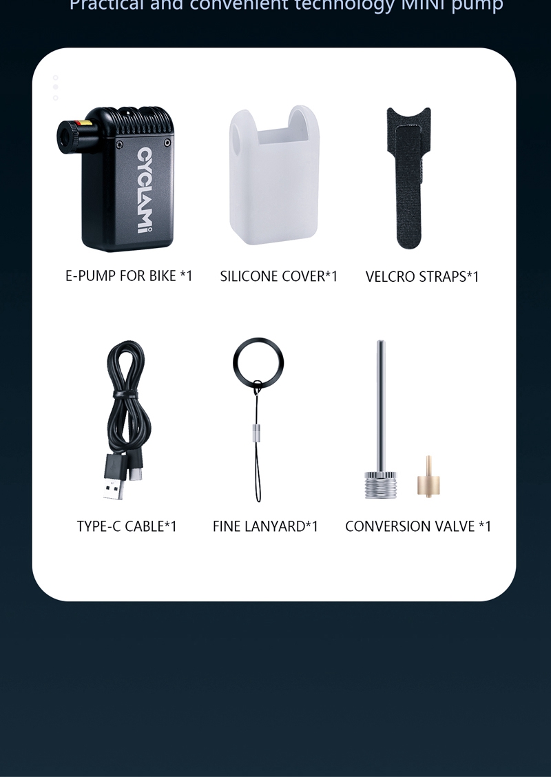 CYCLAMI Mini Electric Air Pump Portable Bicycle Cordless Inflator ...