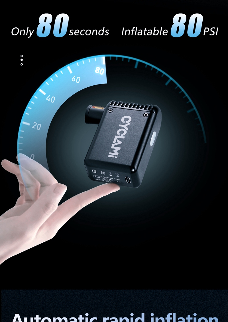 CYCLAMI Mini Electric Air Pump Portable Bicycle Cordless Inflator ...