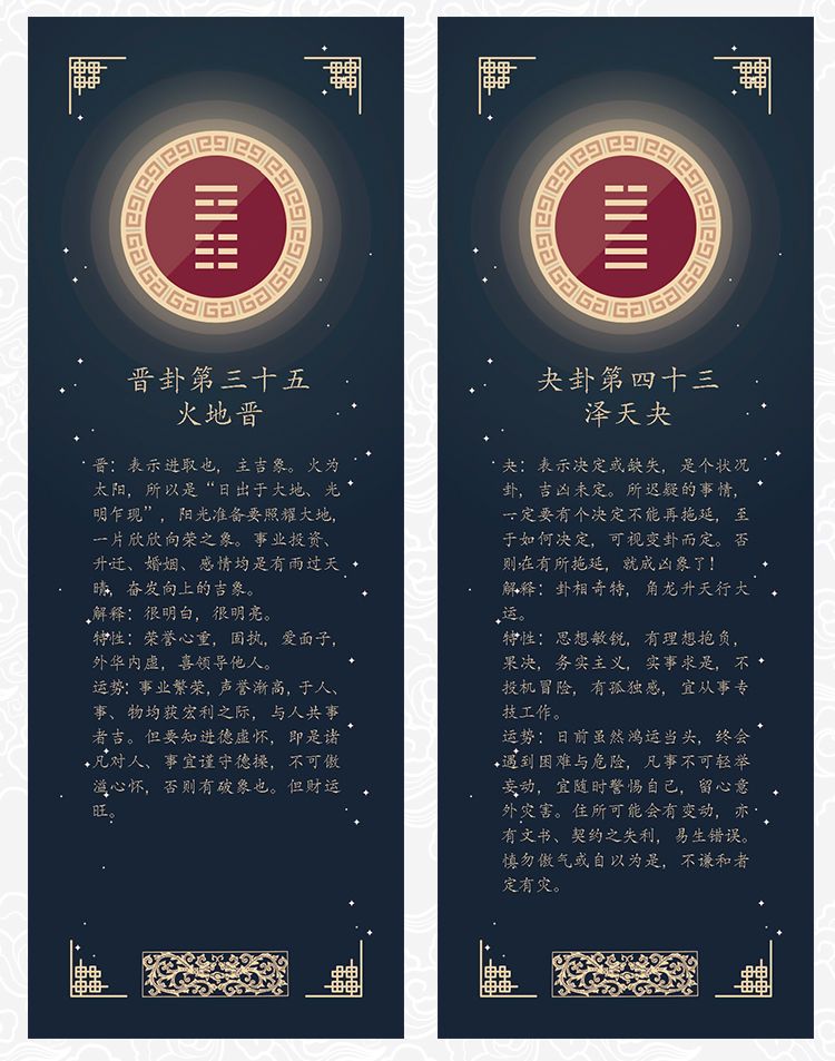 Modern Sixty-Four Trigram Cards 64 Trigram Cards Zhouyi Cards Fuxi/I ...