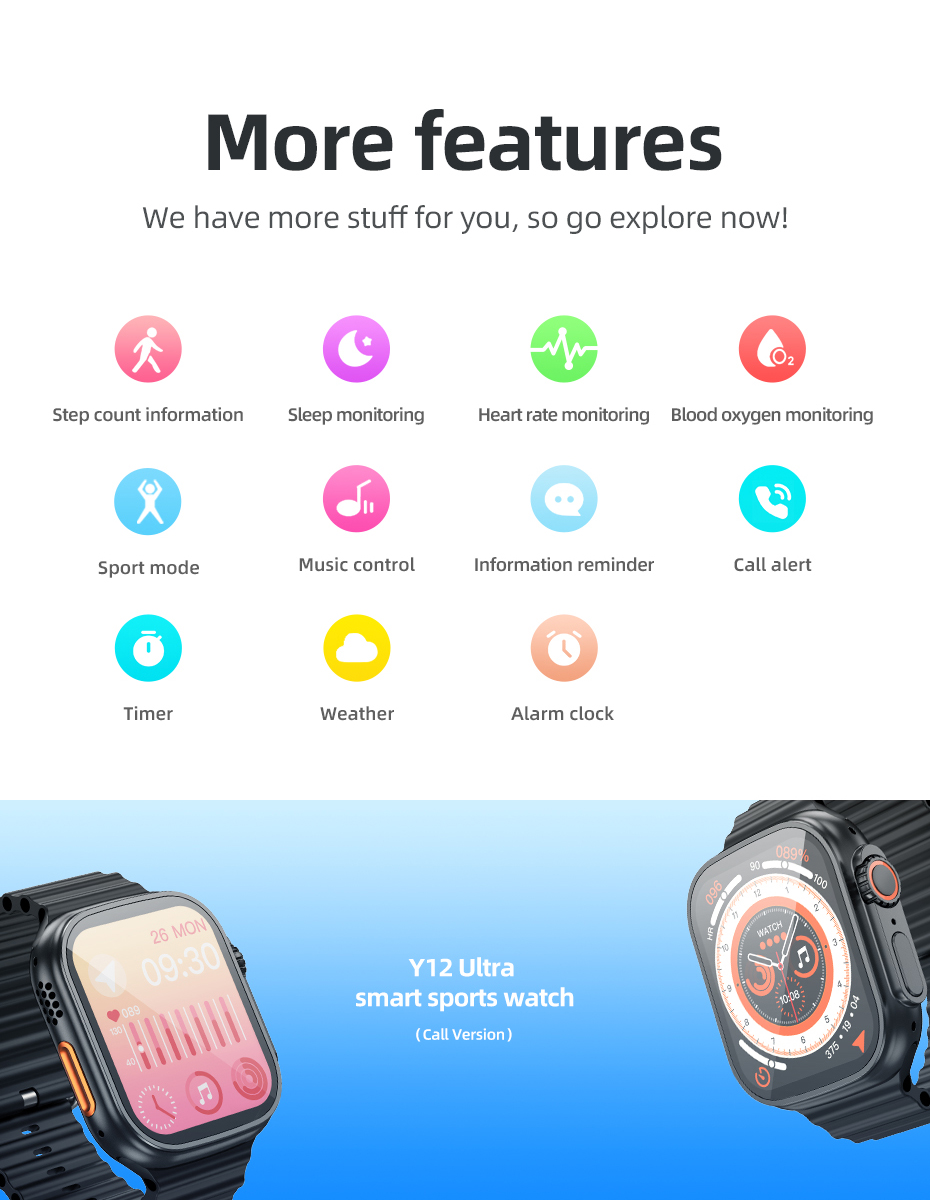 T900 Ultra 2 Smart watch 1 : 1 Original Series 8 49mm Big 2.19 Inch Sports Smartwatch for woman ...