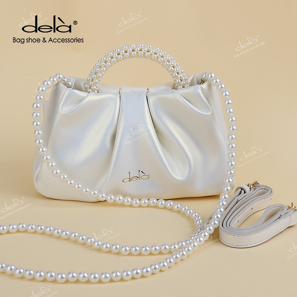 Dela Women Pearl Handbag Fashion Mini Crossbody Bag Clutch bag Dinner ...