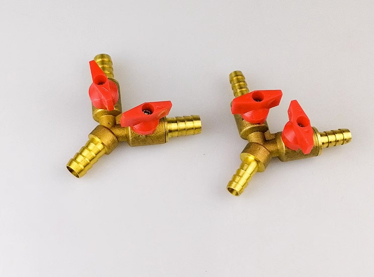 3-way Y Shaped Brass Valve Pipe Natural Connector Cut off Valve ...