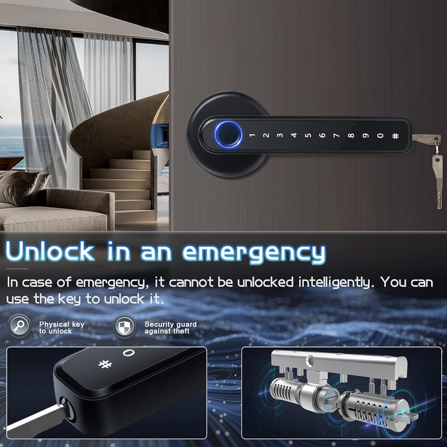 【24h ship out】TTLock APP Smart lock RFID card unlocking Digital ...