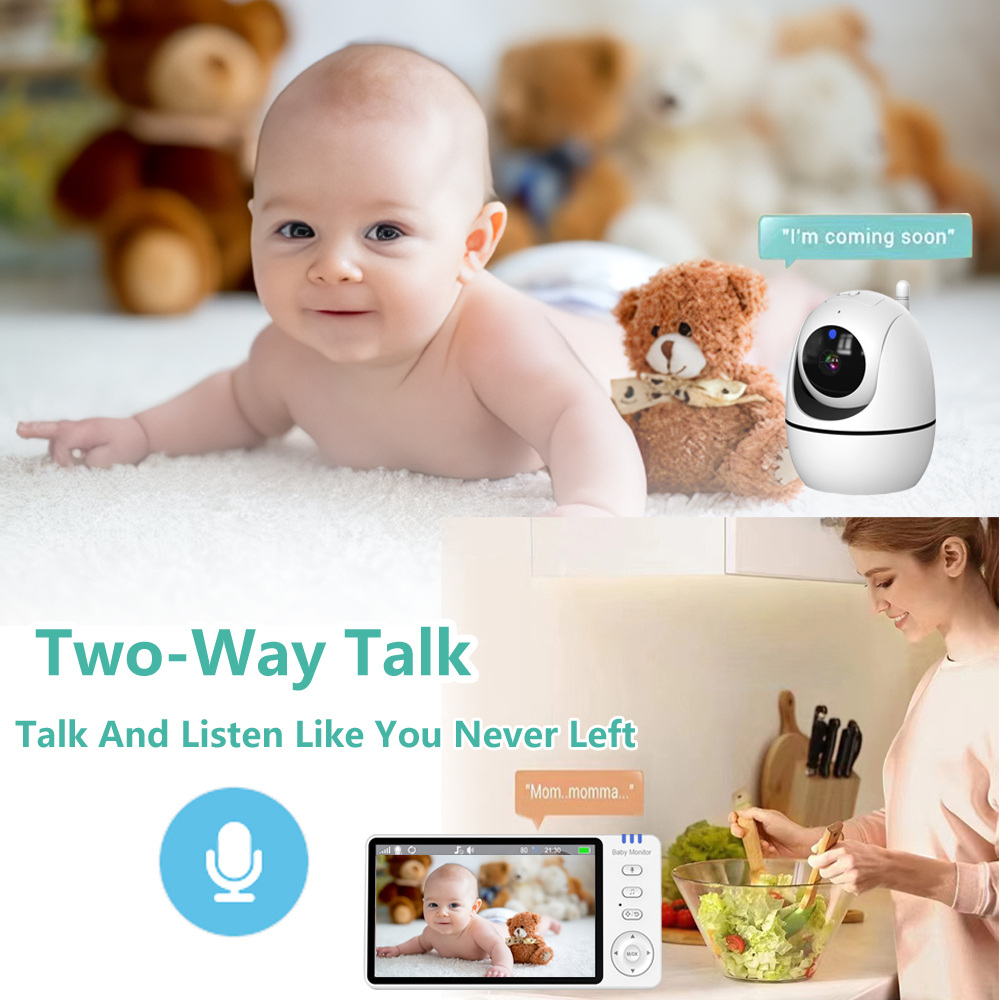 5.0 inch Wireless Video Color Baby Monitor High Resolution Baby Nanny ...