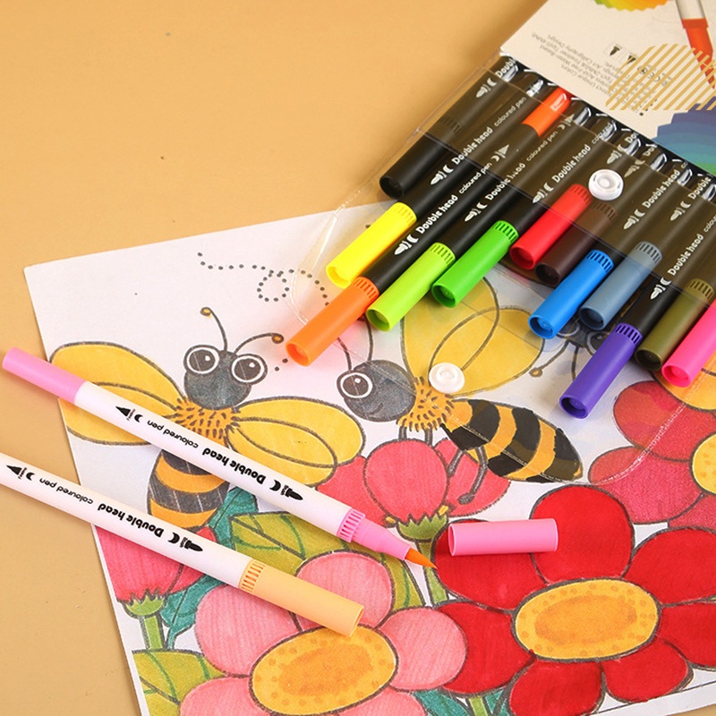 Ginflash watercolor dual tip soft brush liner pen drawingfor coloring ...