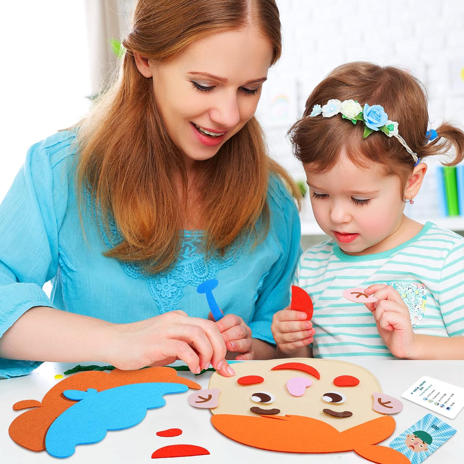 Kids Emotional Learning Felt Busy Board Family Persona with Emotion ...