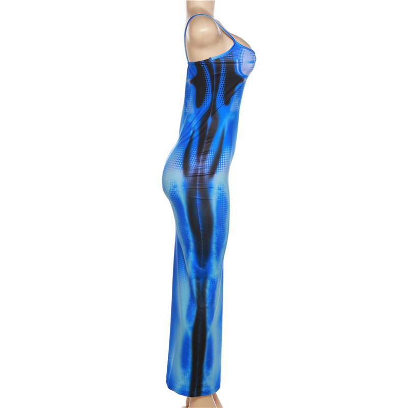 Weird Puss Body Print Dress Women Spaghetti Strap Sexy Vintage Hipster ...
